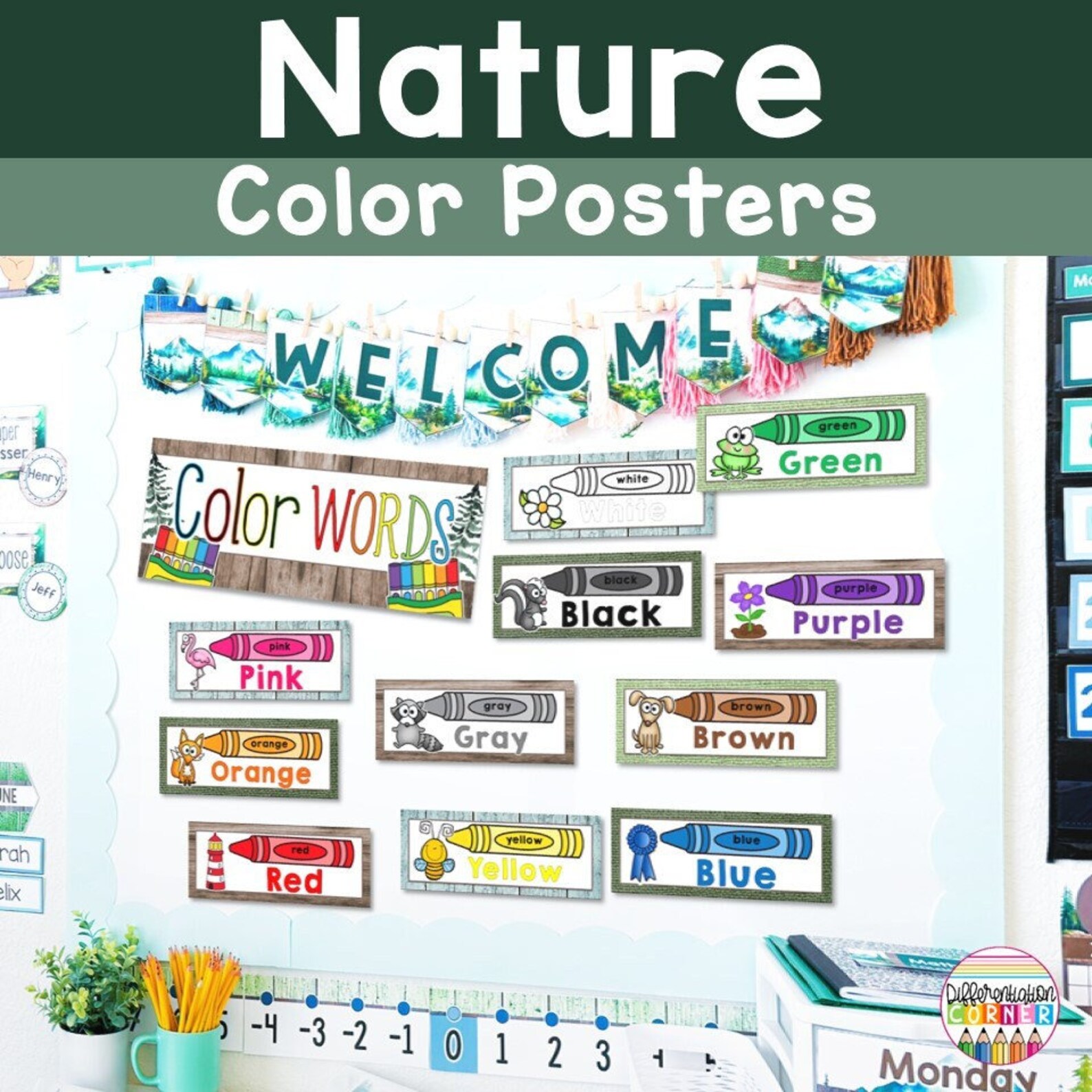 PRINTABLE Color Posters Pack Nature Classroom Decor Colors Posters ...