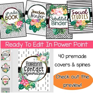Editable Binder Covers and Spines | Tropical Classroom Decor ...