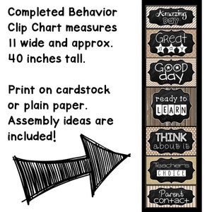Printable Behavior Clip Chart, Neutral Farmhouse Classroom Decor ...