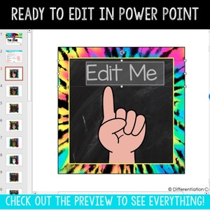 Classroom Hand Signal Posters Tie Dye Retro Classroom Decor, Editable ...