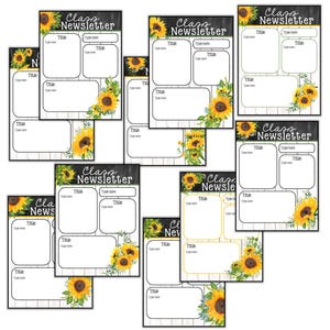 Editable Classroom Newsletter Template | Sunflower Farmhouse Classroom ...