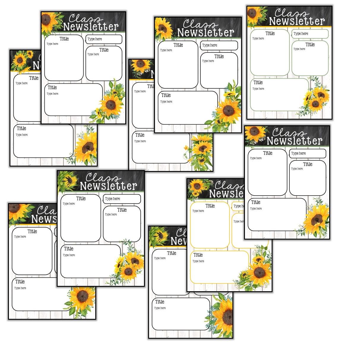 Editable Classroom Newsletter Template | Sunflower Farmhouse Classroom ...