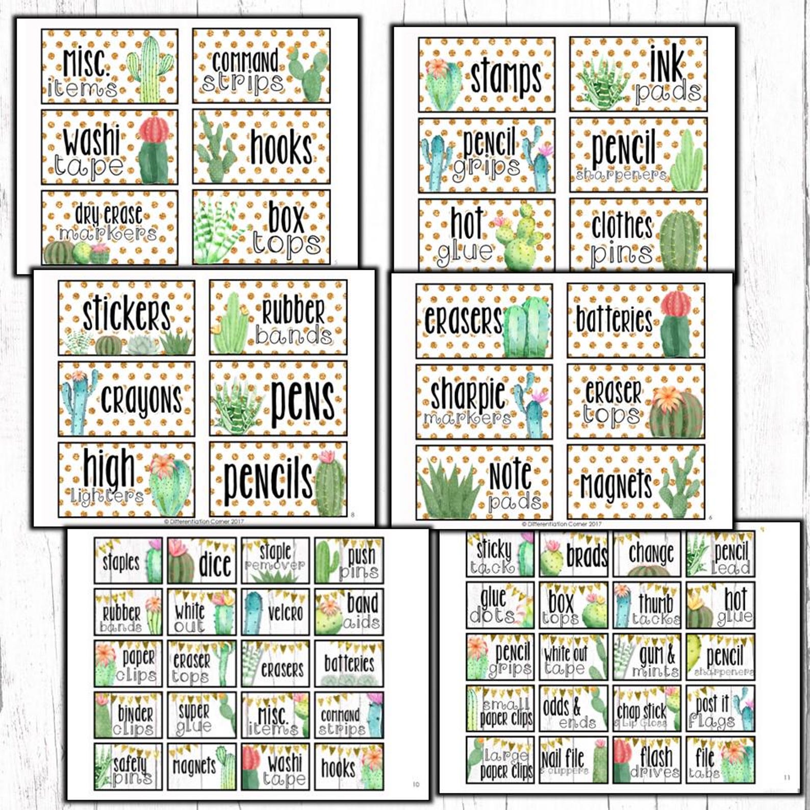 Cactus Teacher Tool Box Labels, Cactus Classroom Decor Teacher Toolbox ...