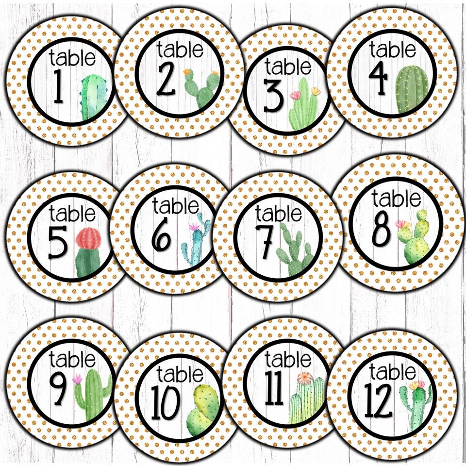 PRINTABLE Cactus Table Numbers Cactus Classroom Decor Classroom Table ...