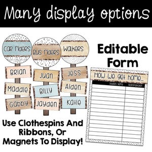 Neutral How We Go Home Dismissal Chart Template | Neutral Boho ...