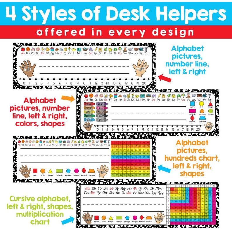 Editable Desk Name Tags for School Composition Notebook Classroom ...