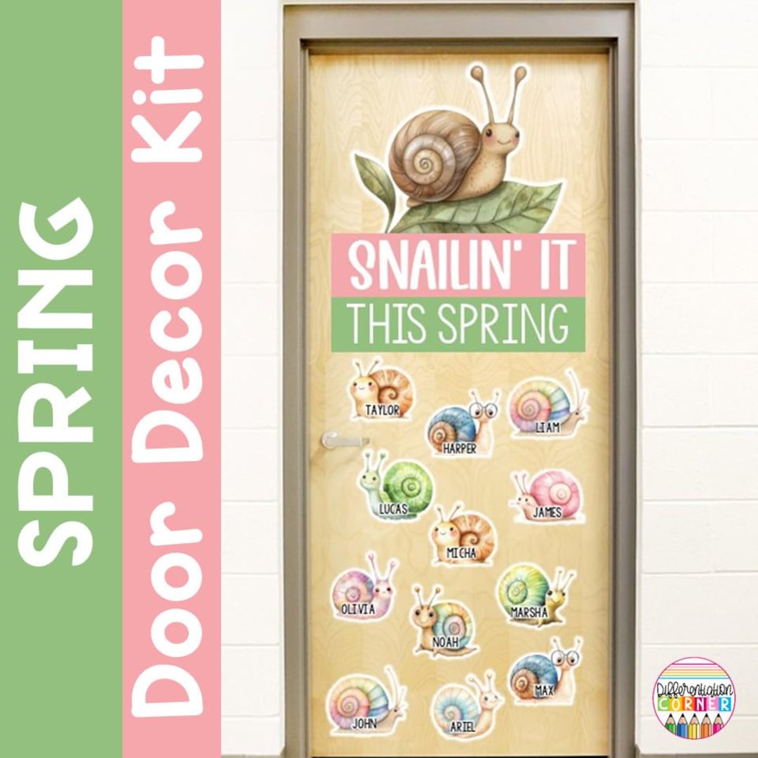 Cute Snails Spring Door Decor March Door Decorations Spring Bulletin ...