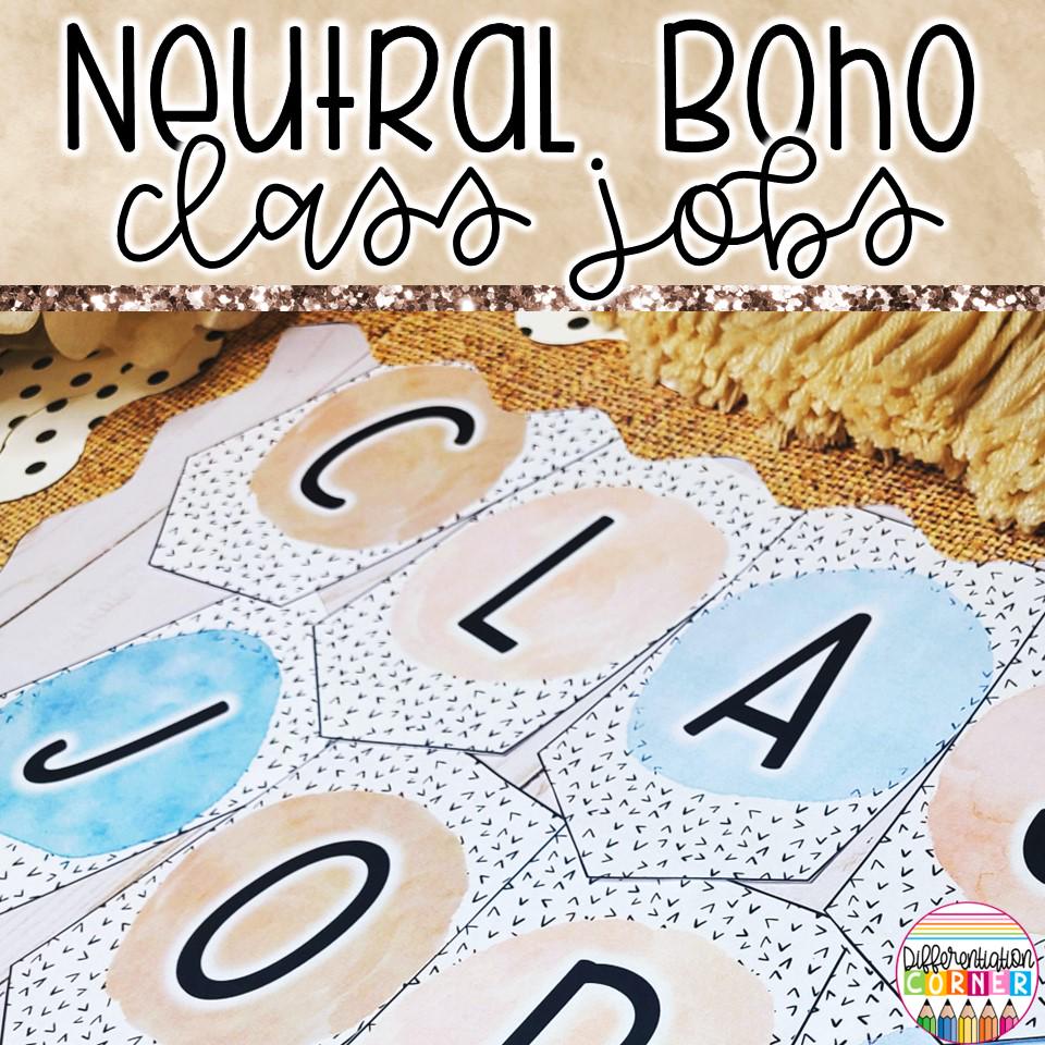 Editable Classroom Job Chart Template Neutral Boho Classroom Decor ...