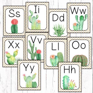 Alphabet Posters for Classroom Cactus Classroom Decor | Printable ...