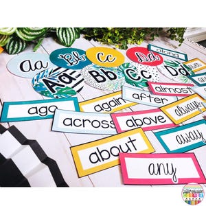Classroom Word Wall Display Editable Tropical Classroom Decor Word Wall ...