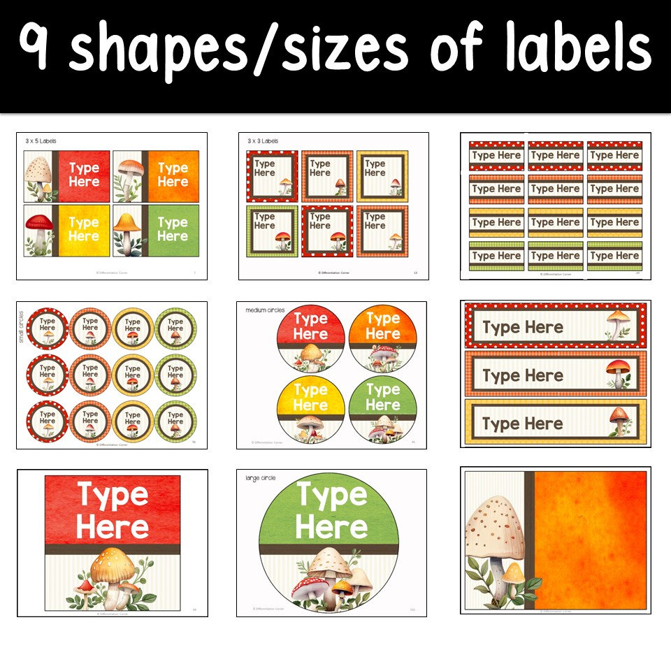 Editable Mushroom Classroom Labels Mushroom Retro Classroom Decor ...