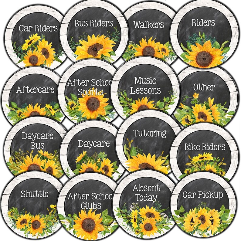 How We Go Home Dismissal Chart Template Sunflower Farmhouse - Etsy