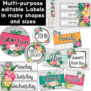 Modern Tropical Classroom Decor Bundle | Classroom Bulletin Board ...