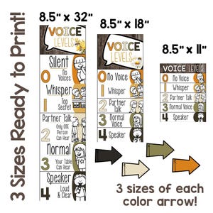 Printable Voice Level Chart Posters Bee Theme Classroom Decor Editable ...