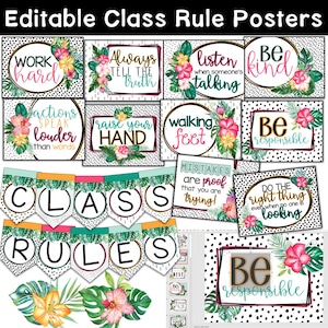 Modern Tropical Classroom Decor Bundle | Classroom Bulletin Board ...