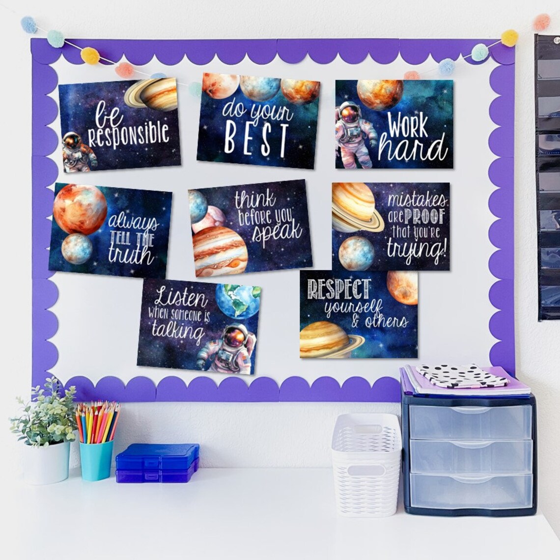 Space Classroom Rules Posters Space Classroom Decor Classroom Rules and ...