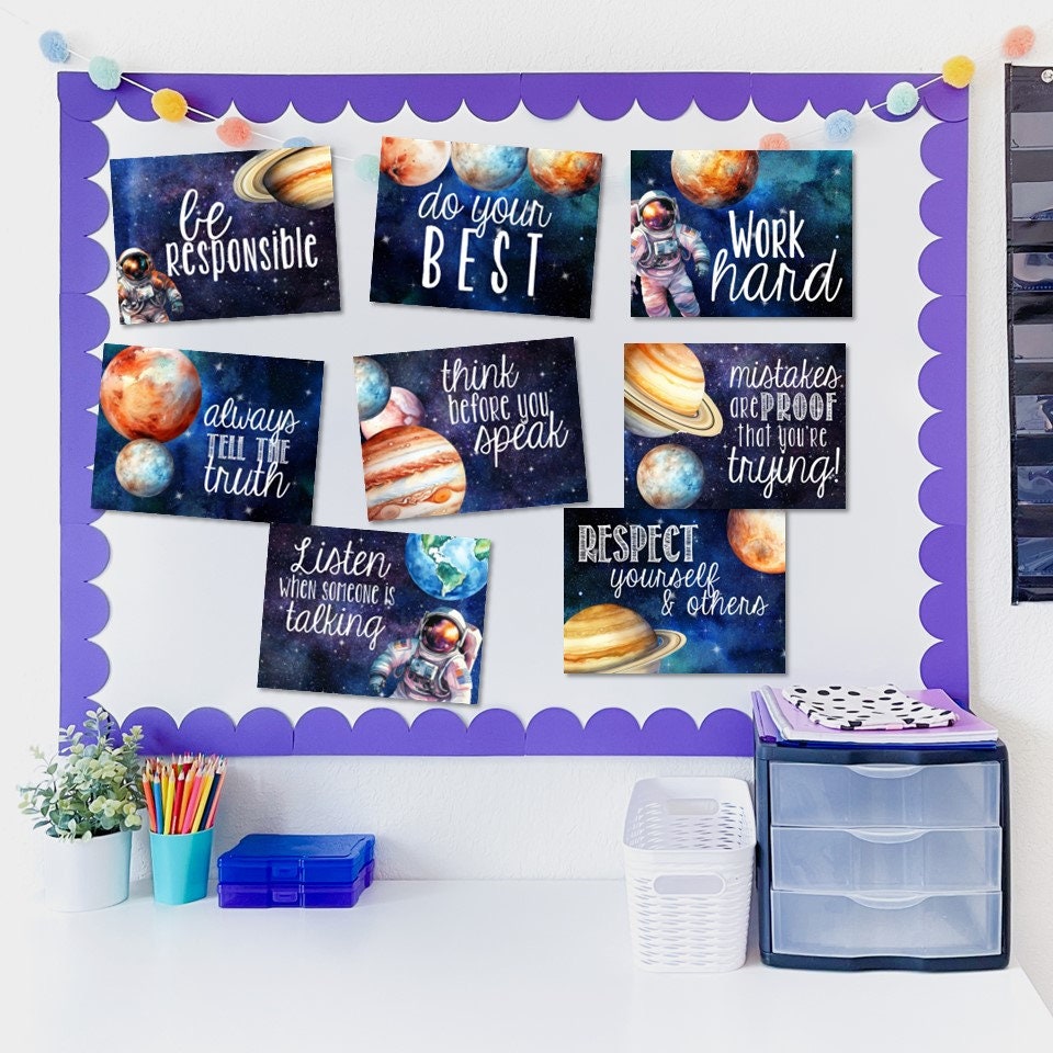 Space Classroom Rules Posters Space Classroom Decor Classroom Rules and ...