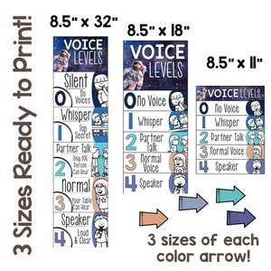 Printable Voice Level Chart Posters Space Theme Classroom Decor ...