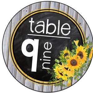PRINTABLE Table Numbers | Sunflower Farmhouse Classroom Decor Classroom ...