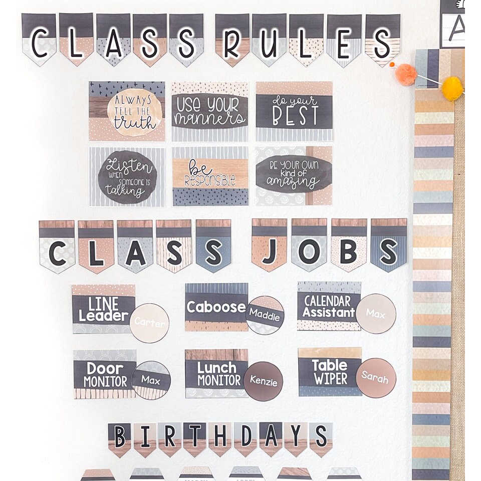 Editable Boho Classroom Rules Posters Neutral Boho Classroom Decor ...