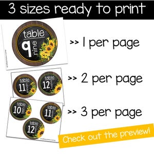 PRINTABLE Table Numbers | Sunflower Farmhouse Classroom Decor ...
