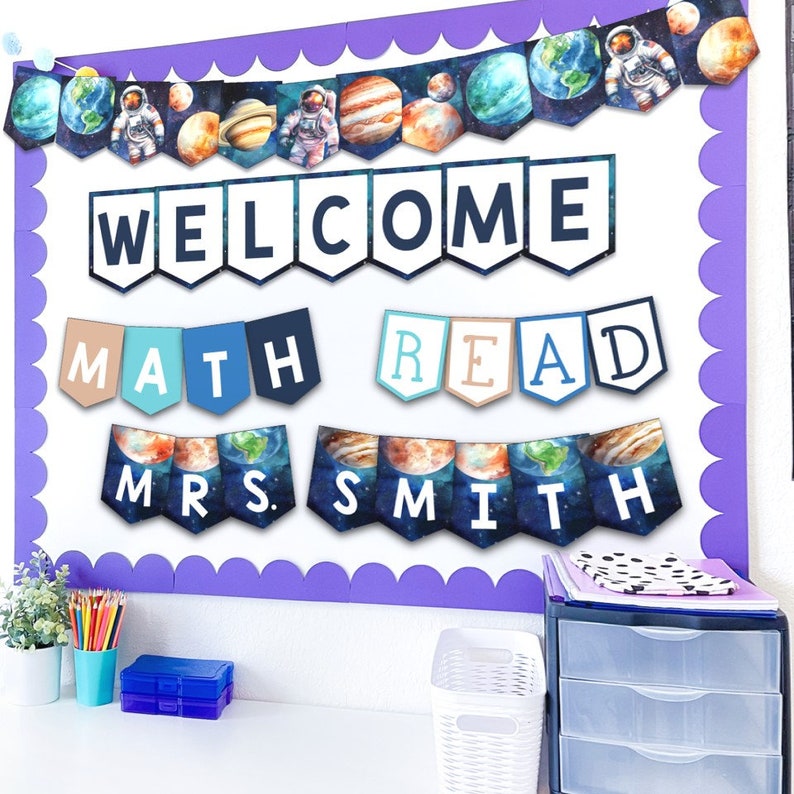Editable Space Bunting Bulletin Board Banner Letters Space Classroom ...