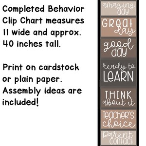 Printable Behavior Clip Chart, Neutral Classroom Decor, Editable ...