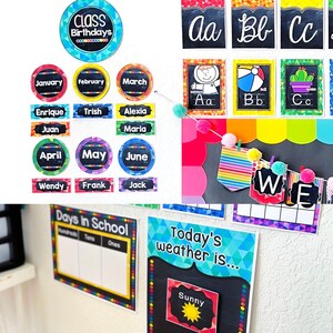 Classroom Calendar Birthday & Weather Display Set | Rainbow Classroom ...