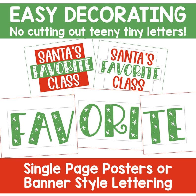 Christmas Door Decor Printable Santa's Favorite Class Christmas Door ...