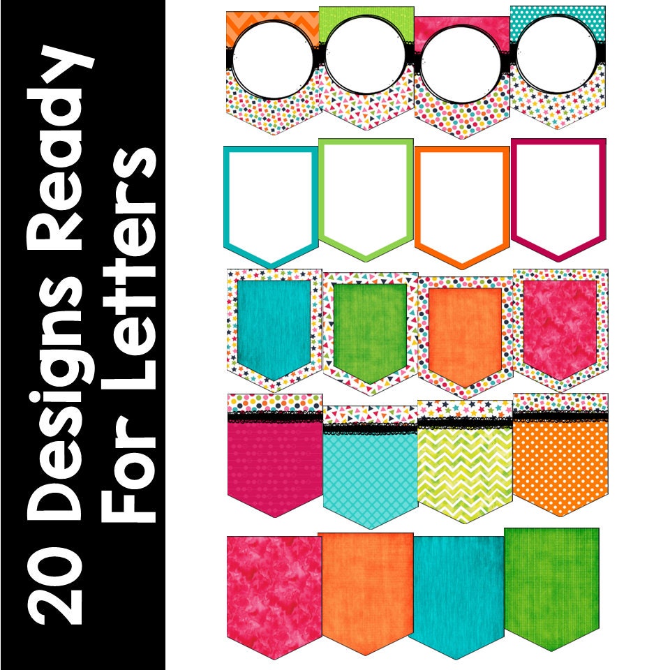 Editable Confetti Rainbow Bunting Bulletin Board Banner Letters ...