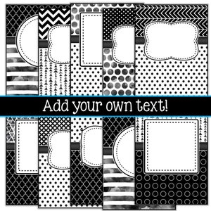 Editable Binder Covers and Spines Black and White Classroom Decor Black ...