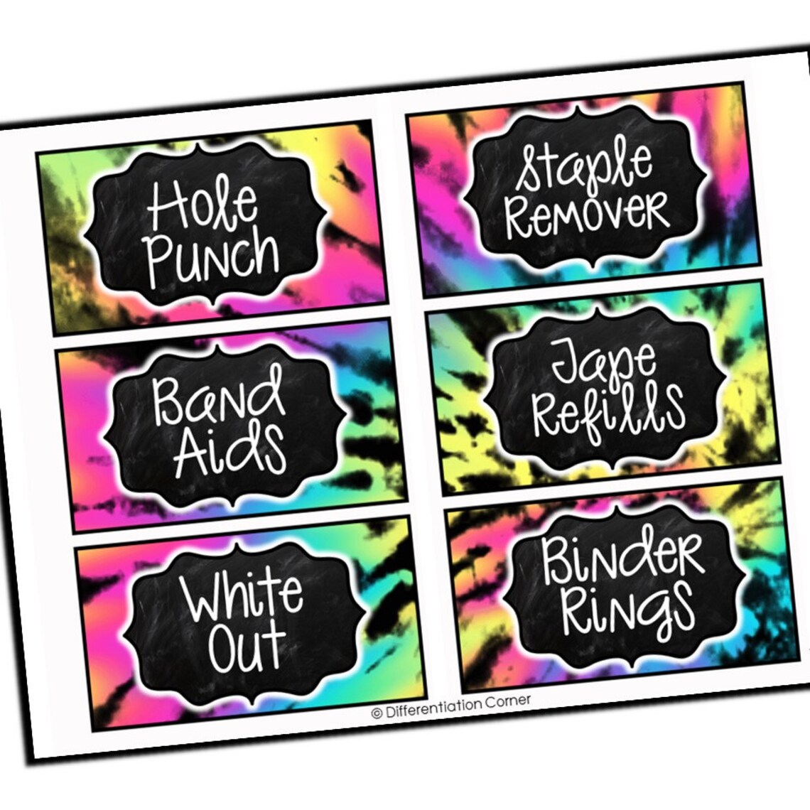 Tie Dye Teacher Tool Box Labels Groovy Hippie Classroom Decor - Etsy