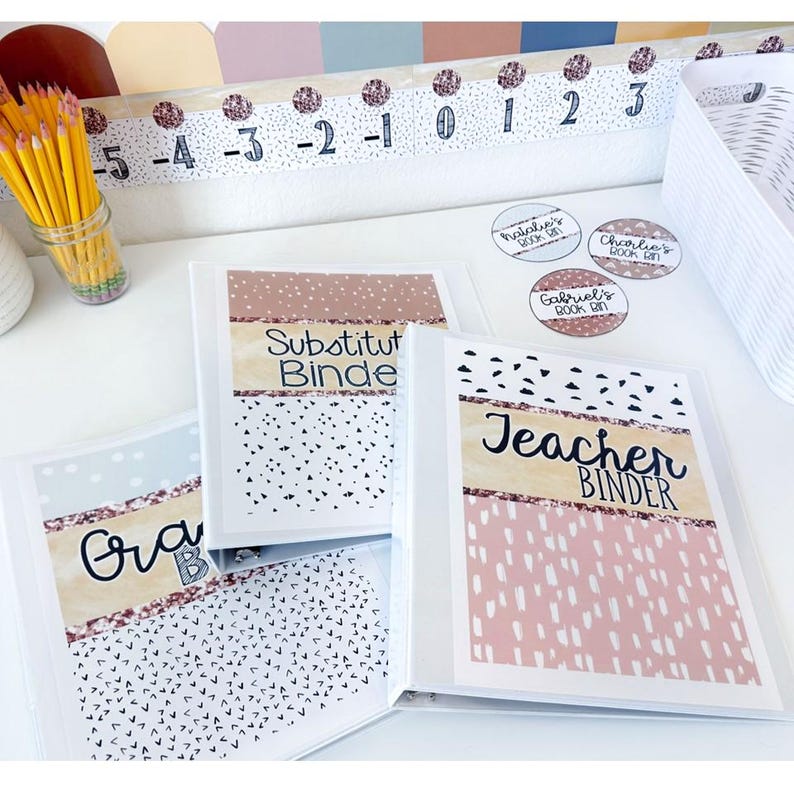 Editable Binder Covers and Spines | Neutral Boho Classroom Decor ...