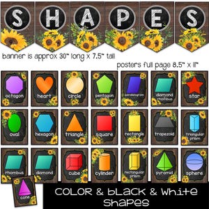 PRINTABLE Shape Posters and Charts | Sunflower Farmhouse Classroom ...