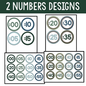 Nature Clock Label Numbers in 5 Minute Intervals | Nature Classroom ...