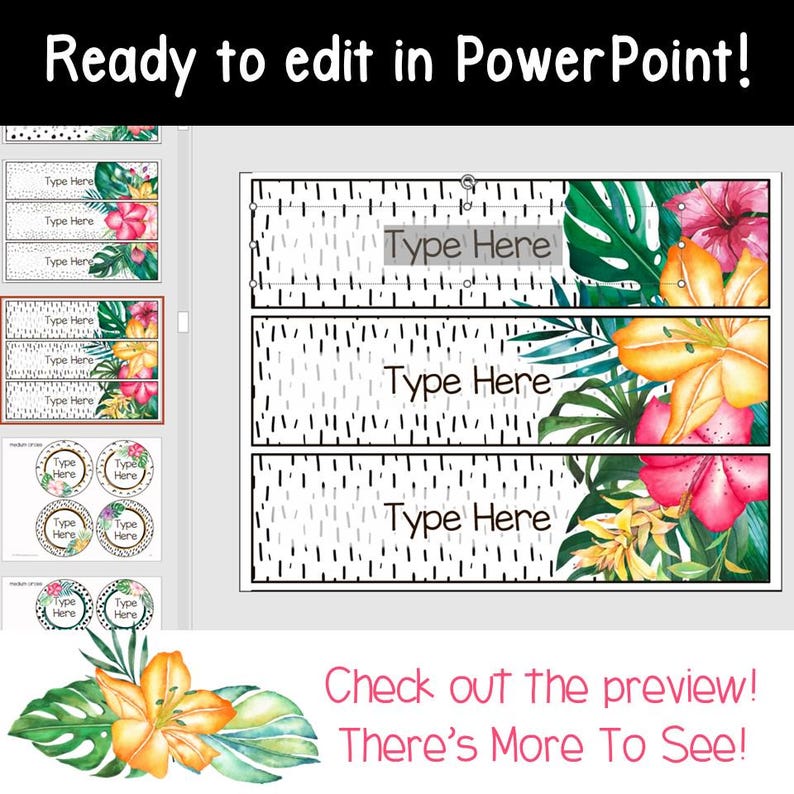 Editable Classroom Labels Tropical Classroom Decor Tropical Classroom ...