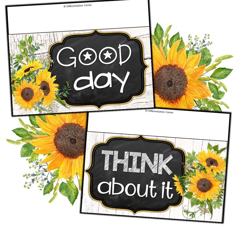 Printable Behavior Clip Chart Sunflower Modern Farmhouse - Etsy