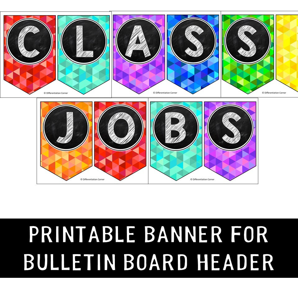 Editable Classroom Jobs Chart Template Rainbow Classroom Decor ...
