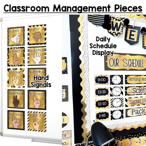 Black and Gold Classroom Decor Bundle | Classroom Bulletin Board ...