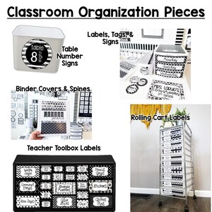 Modern Black and White Classroom Decor Bundle Classroom Bulletin Board ...