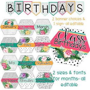 Tropical Classroom Birthday Display Tropical Classroom Decor Classroom ...