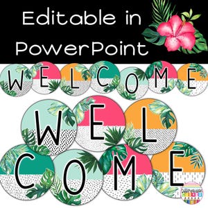 PRINTABLE Welcome Banner | Tropical Classroom Decor | Tropical Welcome ...