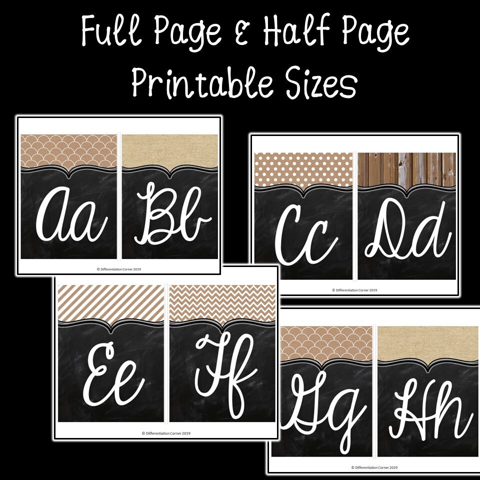 Cursive Alphabet Posters for the Classroom Farmhouse Neutral Classroom ...