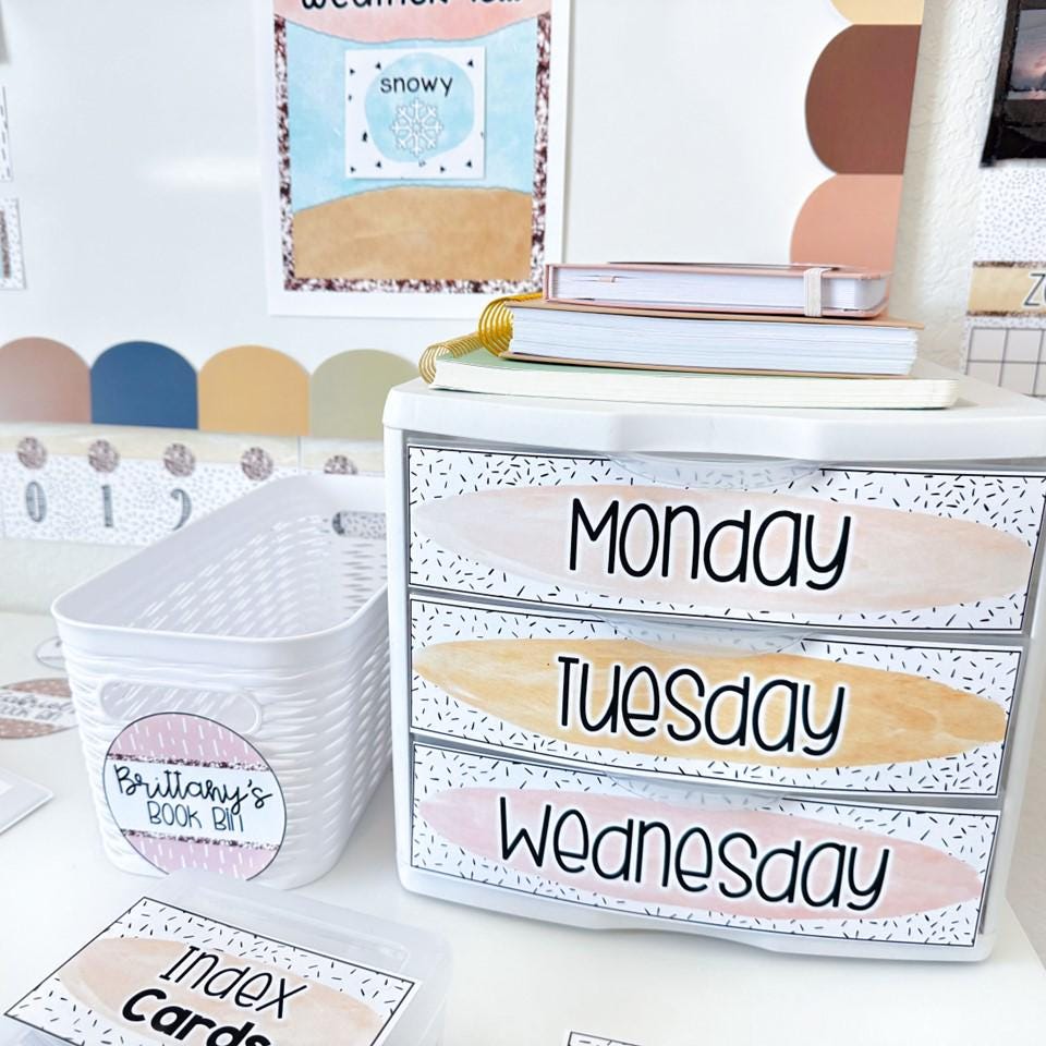 Neutral Boho Classroom Decor Bundle Neutral Classroom Theme Calming ...