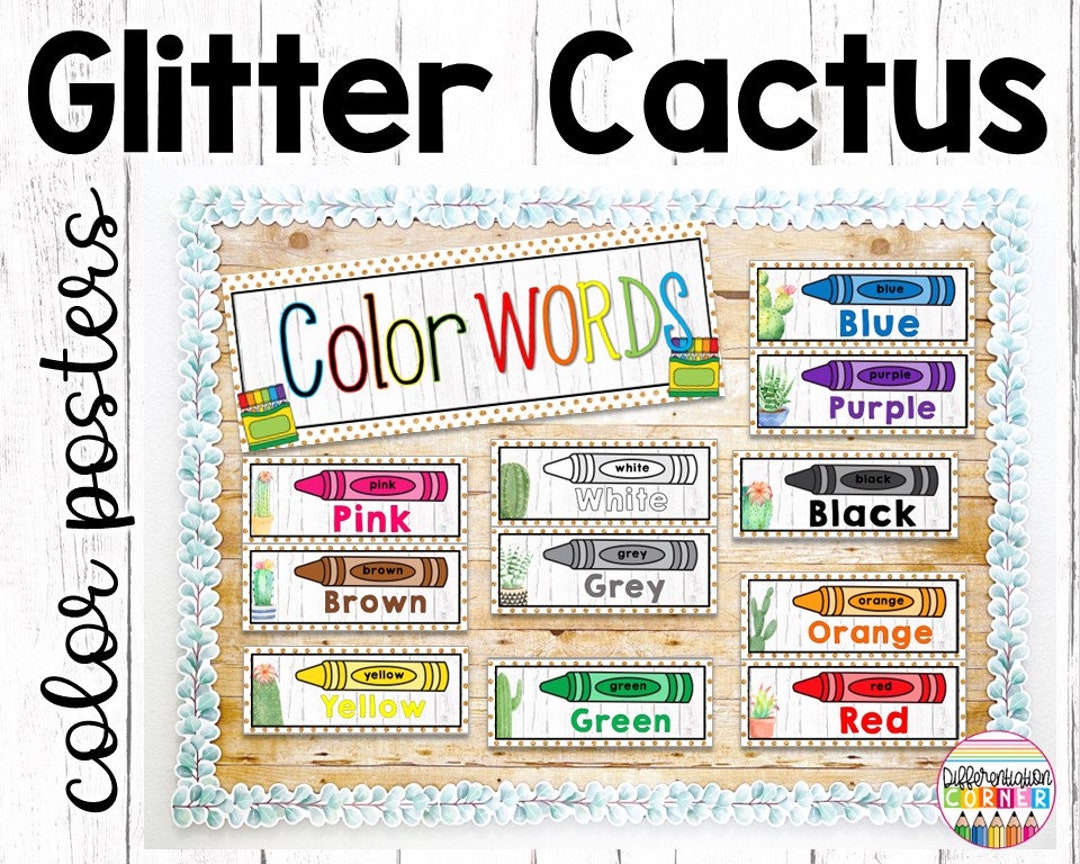 PRINTABLE Color Posters Pack Succulent Cactus Classroom Decor Cactus ...