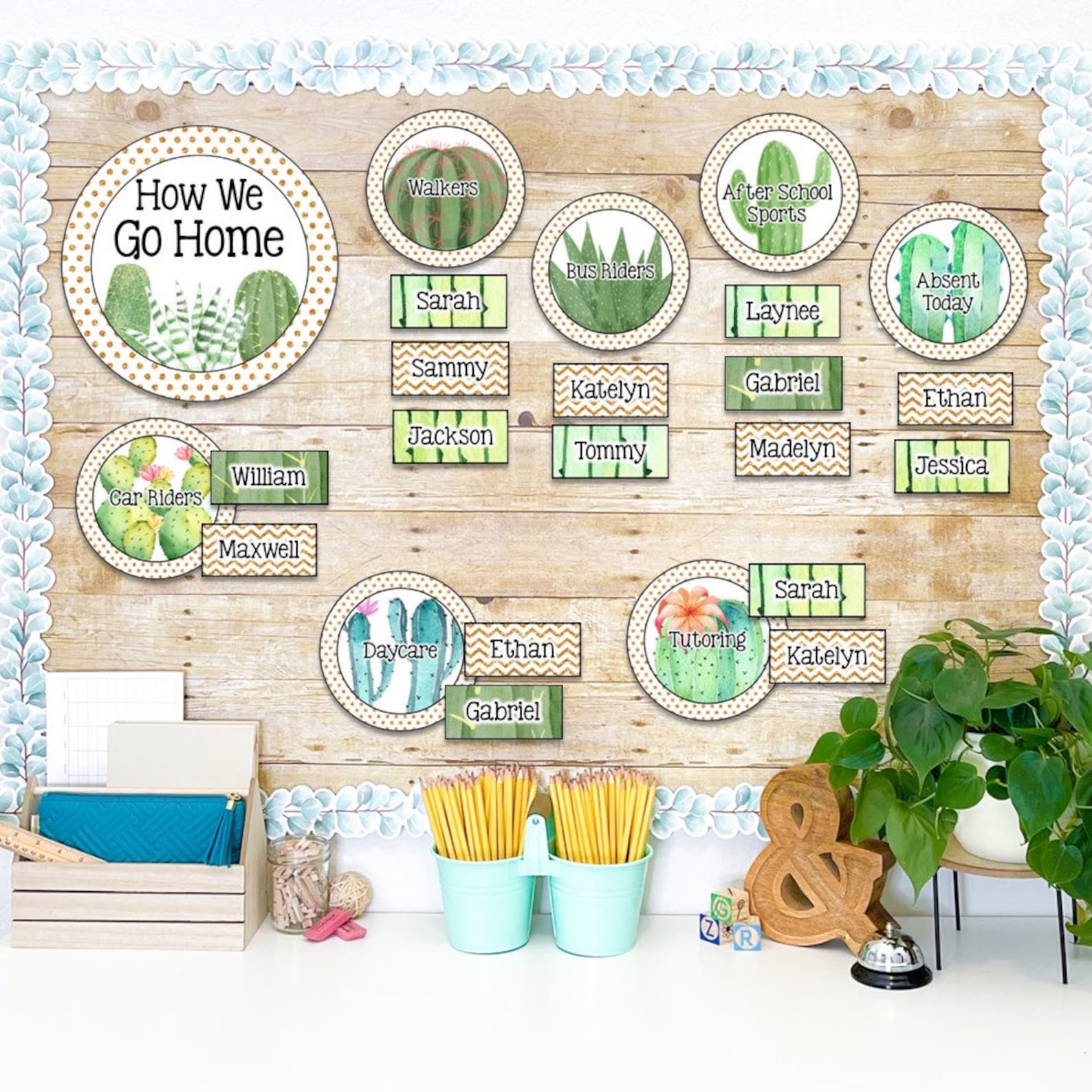 Cactus How We Go Home Dismissal Chart Template | Cactus Classroom Decor ...