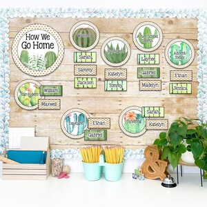 Cactus How We Go Home Dismissal Chart Template | Cactus Classroom Decor ...