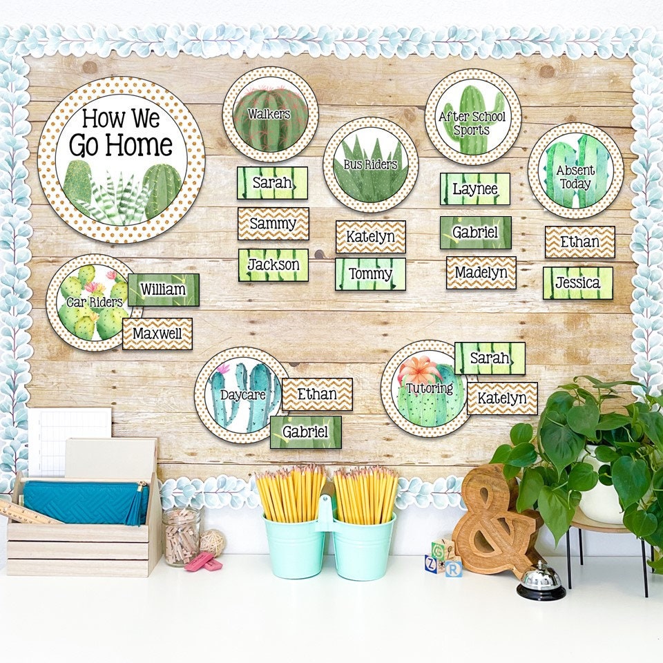 Cactus How We Go Home Dismissal Chart Template Cactus - Etsy