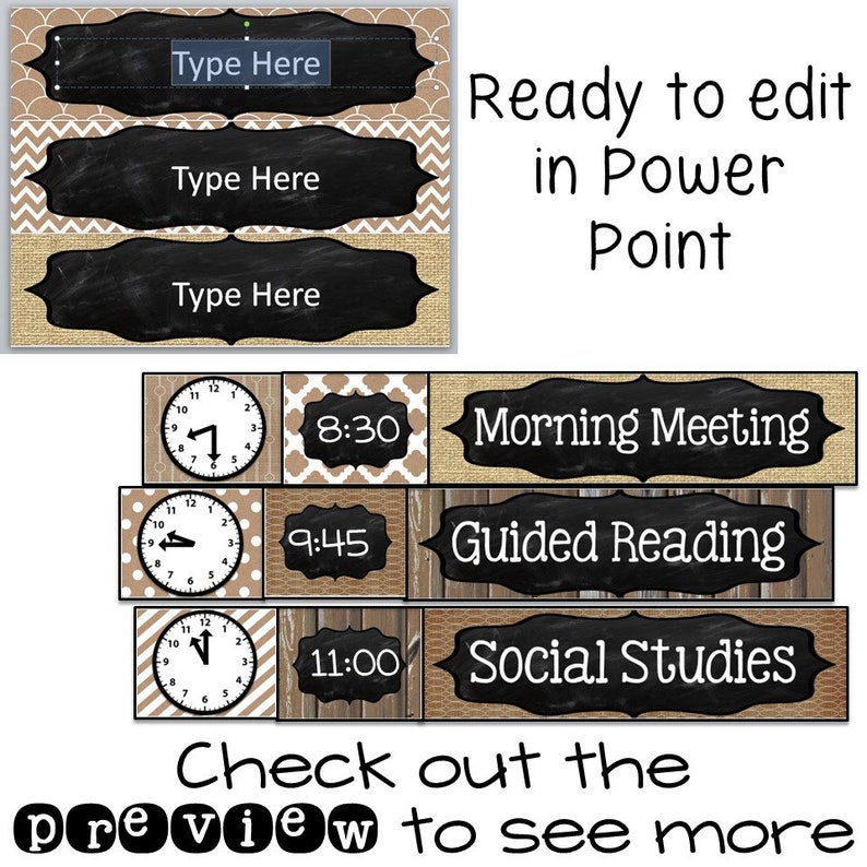 Editable Daily Schedule Cards Farmhouse Classroom Decor Farmhouse ...