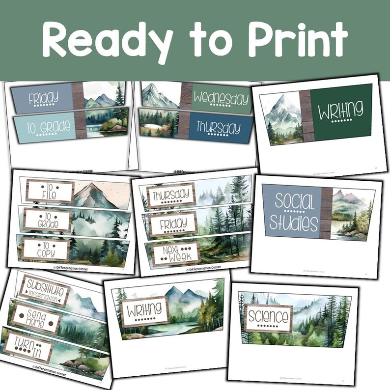 10 Drawer Rolling Cart Labels Editable Nature Classroom Decor Nature ...